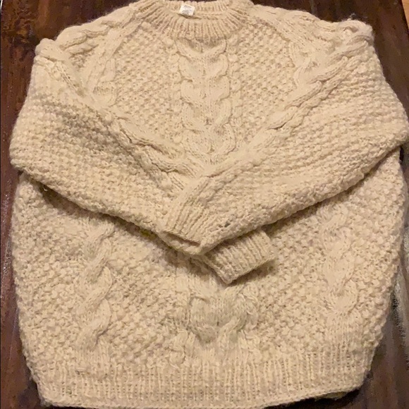 Handmade in Nepal | Sweaters | 0 Wool Cable Stitch Sweater Made In ...